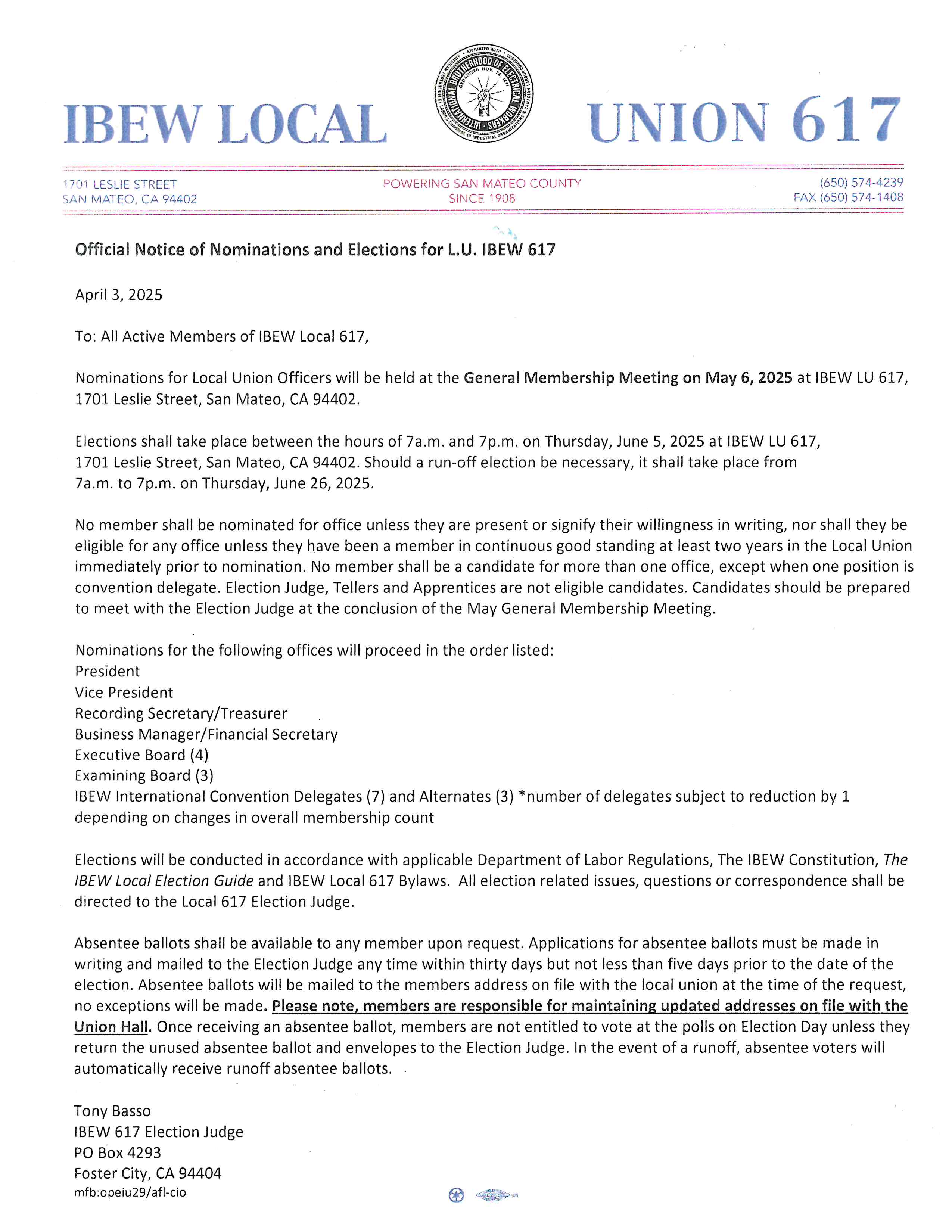 IBEW 617 | IBEW 617 Upcoming Events