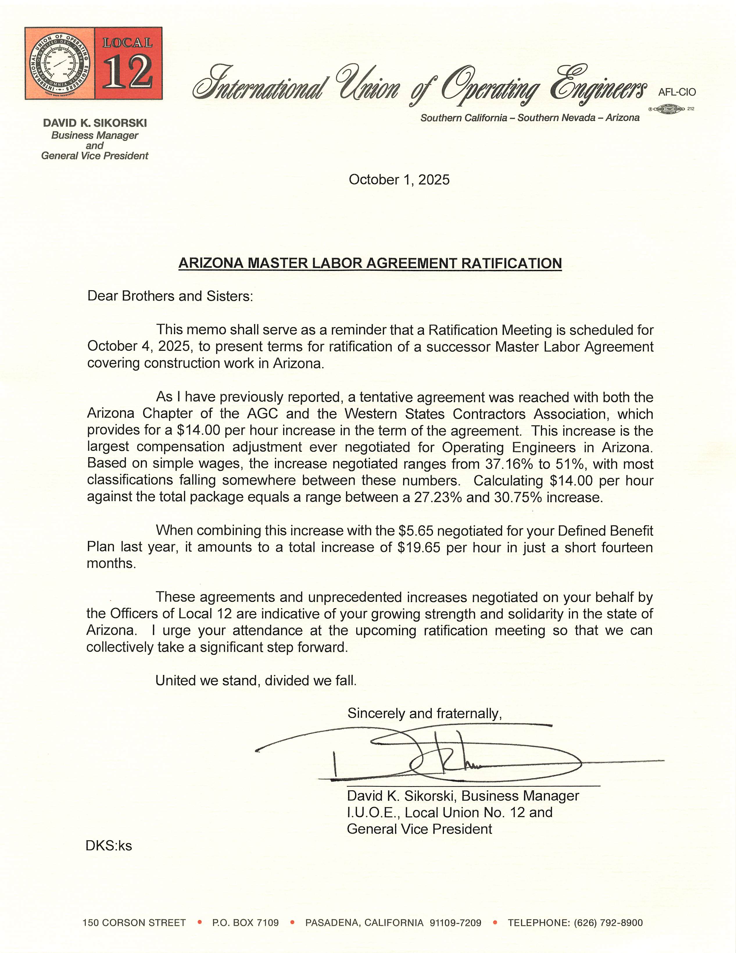 IUOE 12 | Announcements